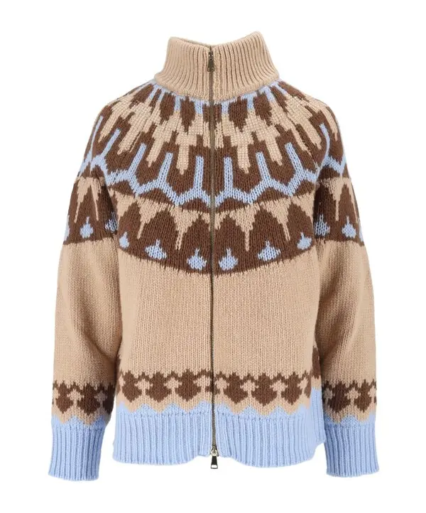 Ermanno Scervino Fair Isle Zip-up Cardigan - Beige