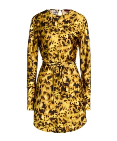 MAXCO. Max&co. Multicolor Leopard Print Satin Belted Dress