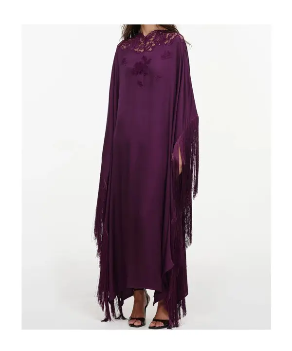 SELF-PORTRAIT Jersey Draped Maxi Dress