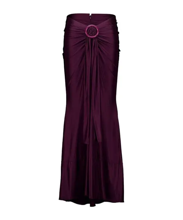 Rabanne Ruched Maxi Skirt - Magenta