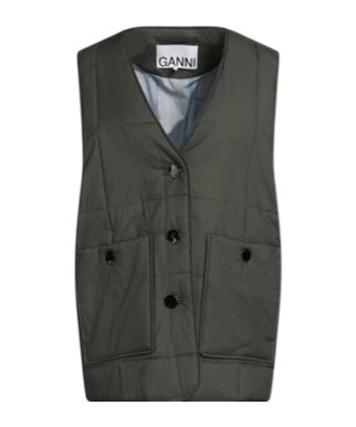 GANNI Plain Colour Gilets - Black