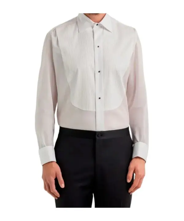 Canali Pleated-bib French-cuff Shirt - White