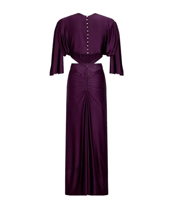 Rabanne Ring-detailed Ruched Maxi Dress