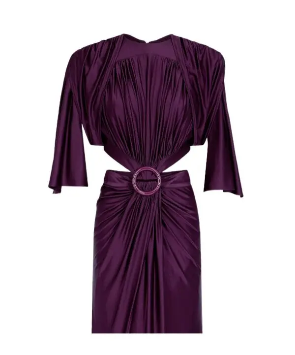 Rabanne Ring-detailed Ruched Maxi Dress