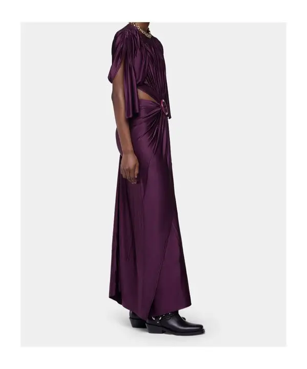 Rabanne Ring-detailed Ruched Maxi Dress