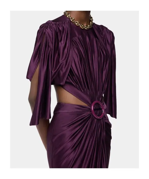 Rabanne Ring-detailed Ruched Maxi Dress