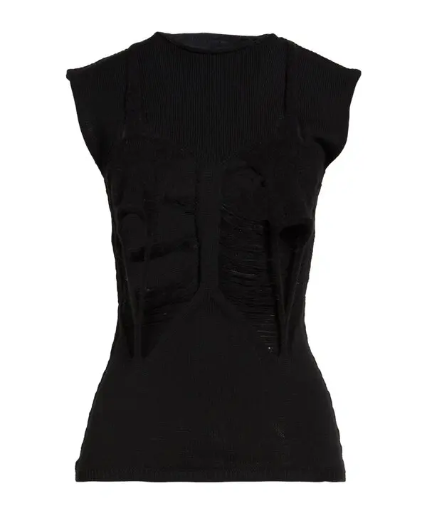 Rick Owens Knit Short-sleeve Top - Black