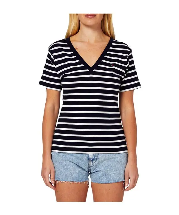 Tommy Hilfiger V-neck Striped T-shirt - Multicolor