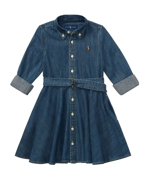 Polo Ralph Lauren Long Sleeve Denim Shirt Dress With Belt