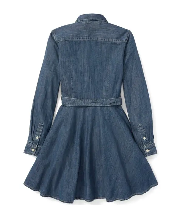 Polo Ralph Lauren Long Sleeve Denim Shirt Dress With Belt