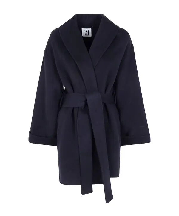 BY MALENE BIRGER Shawlcollar Belted Wrap Coat - Black