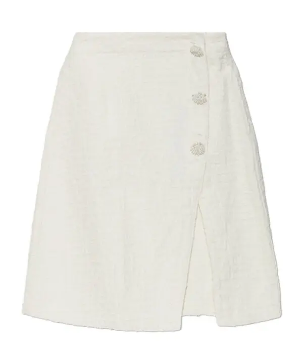 SELF-PORTRAIT Slit Skirt - Off White