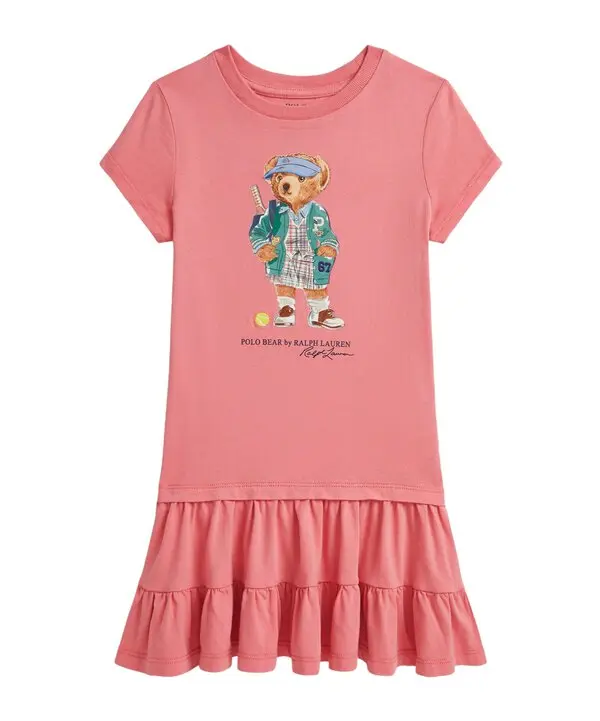 Polo Ralph Lauren Short Sleeve T-shirt Dress With Ruffled Hem