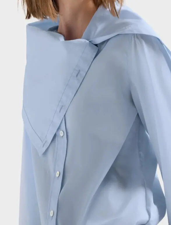 7 For All Mankind High-necked Long-sleeved Poplin Shirt