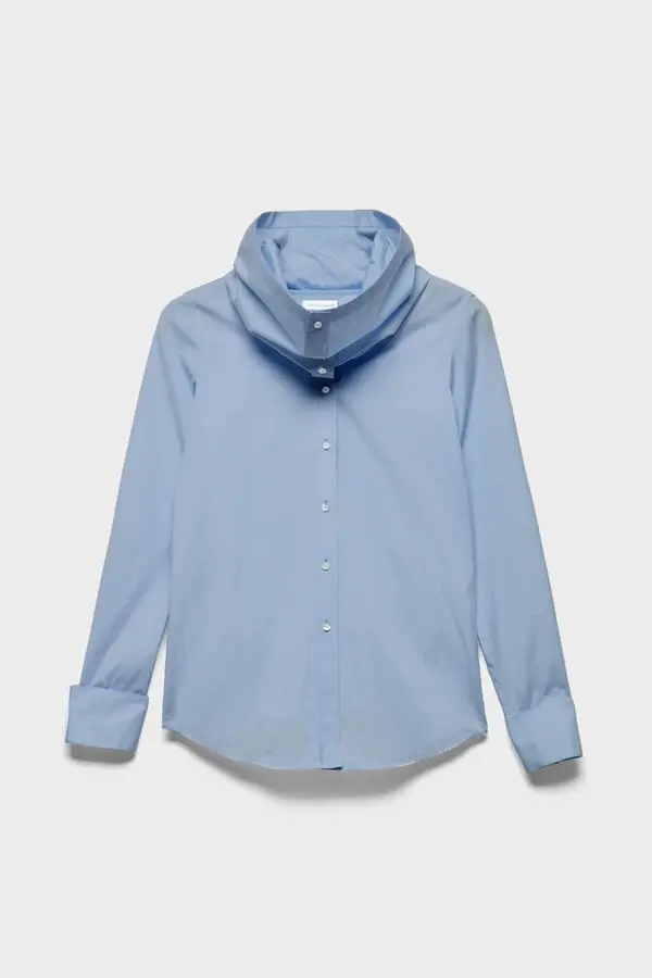 7 For All Mankind High-necked Long-sleeved Poplin Shirt