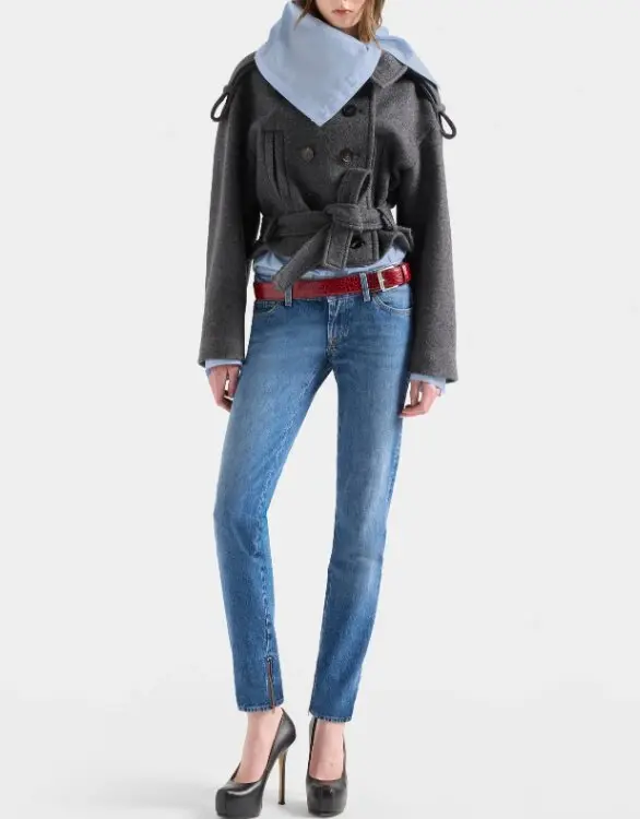 7 For All Mankind High-necked Long-sleeved Poplin Shirt
