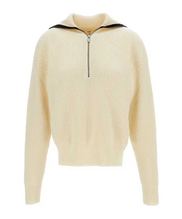Barena Venezia Zip Detailed Ribbed Jumper - Cream