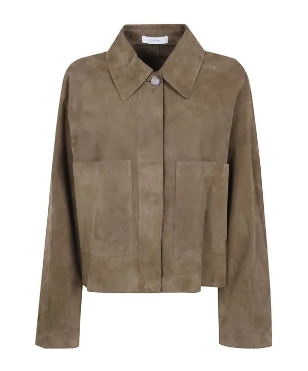 JOSEPH Suede Boxy Jacket - Brown