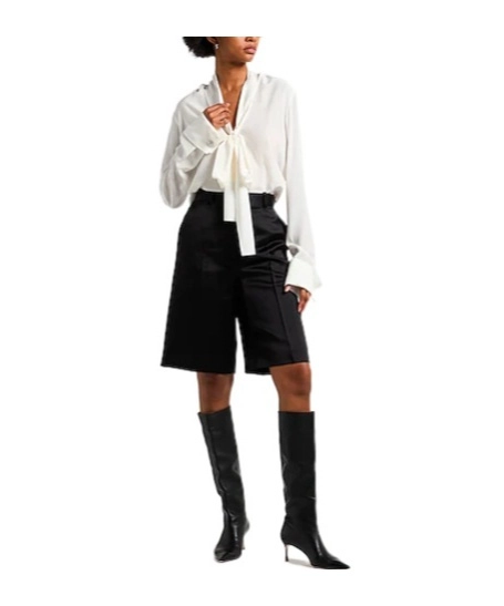 Sportmax Bow Detail Long Sleeve Crepe Blouse