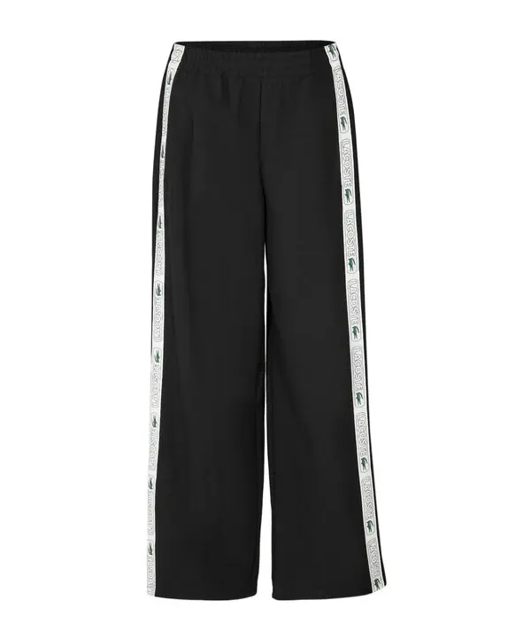 Lacoste Wide Leg Jogging Bottoms With Side Logo Detail - Black