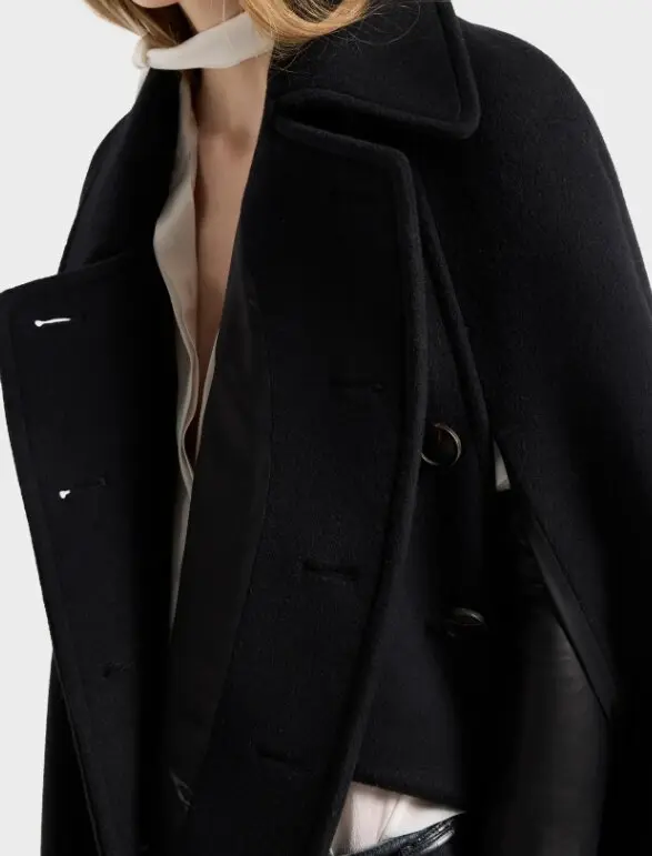 7 For All Mankind Double-breasted Wool Shawl