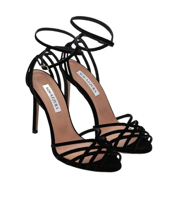 AQUAZZURA 105mm Wild Dream Velvet Cage Sandals