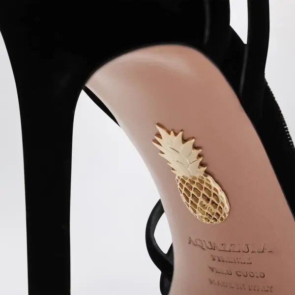 AQUAZZURA 105mm Wild Dream Velvet Cage Sandals