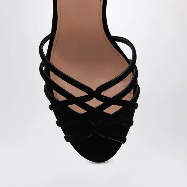 AQUAZZURA 105mm Wild Dream Velvet Cage Sandals