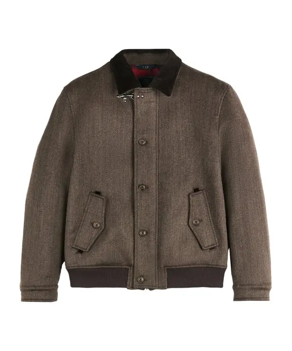 FAY Corduroy-collar Lobster-clasp Bomber Jacket