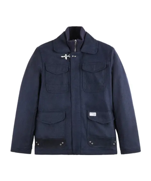 FAY Field Jacket In Wool Twill - Blue