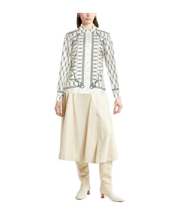 Tory Burch Base Collared Long-sleeve Shirt