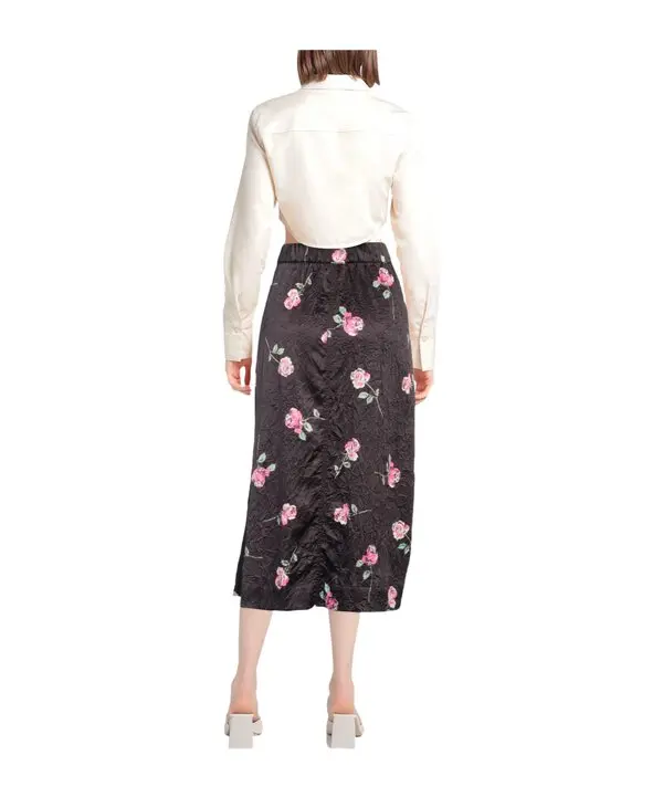 GANNI Floral Print Flared Midi Skirt