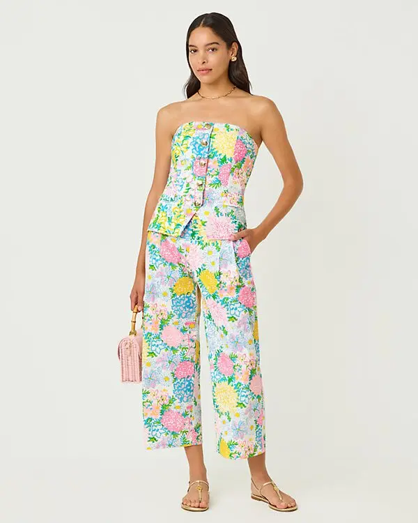 Lilly Pulitzer® Mandalay Wide Leg Crop Pant - Multi Lilly Garden