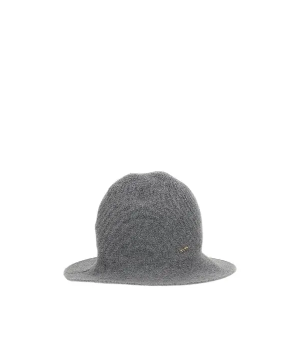 Borsalino Angelina Cloche Logo-plaque Hat - Grey