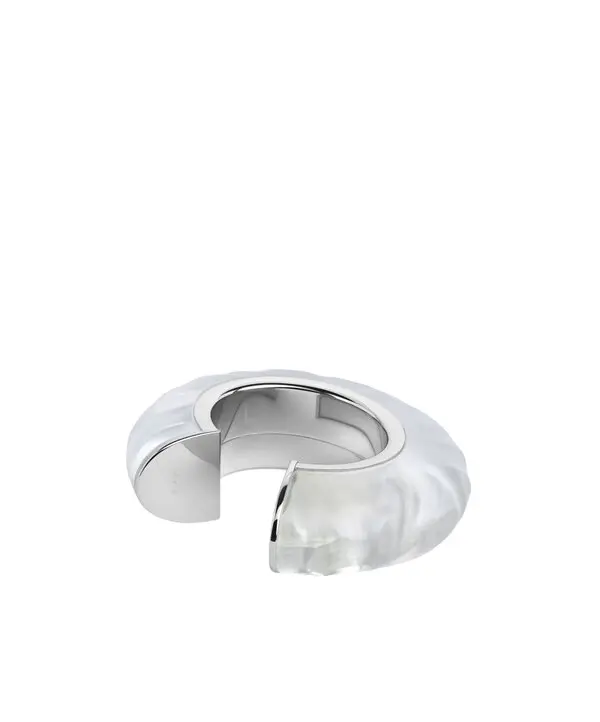 Alaïa Round Organic Shaped Bangle - White