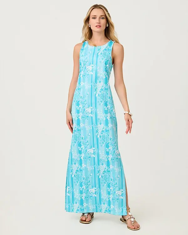 Lilly Pulitzer® Melodie Maxi Dress - Capri Blue Roseys Petals