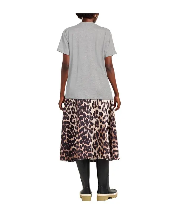 GANNI Printed Crew Neck Short-sleeve T-shirt