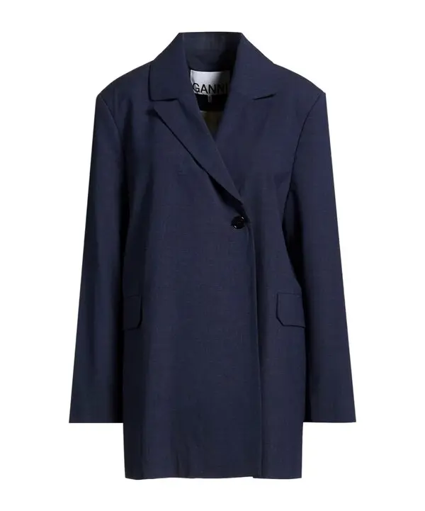 GANNI Minimalist Single-breasted Blazer - Black