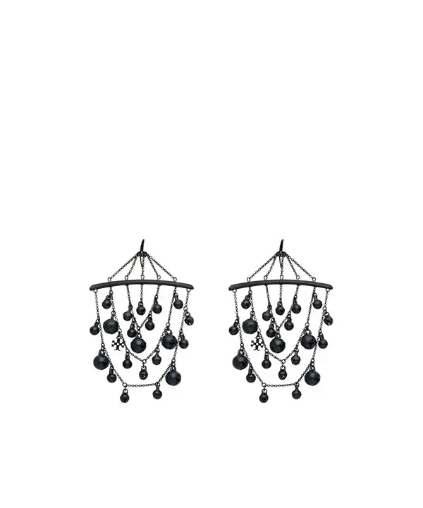 Tory Burch Metal Chandelier Earrings - Black