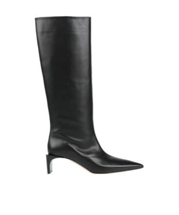 Sportmax Pointed Toe Sculptural Heel Leather Boots
