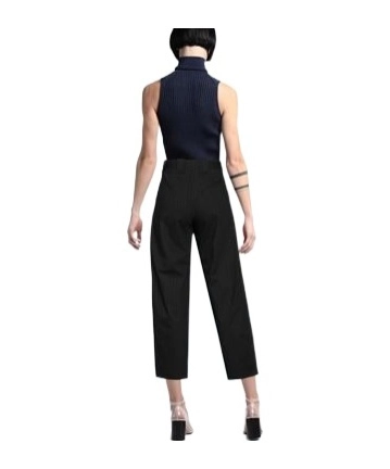 GANNI High-waisted Pinstripe Tailored Trousers - Black