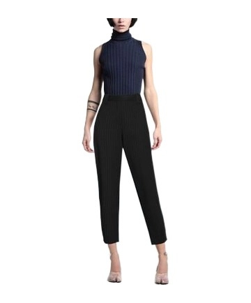 GANNI High-waisted Pinstripe Tailored Trousers - Black