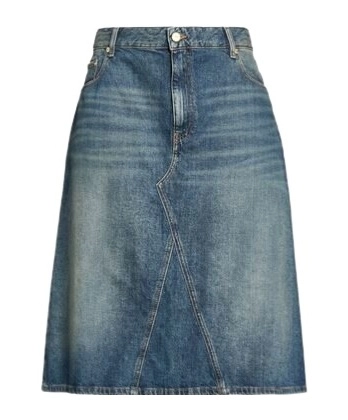 GANNI High-waisted Vintage Denim Midi Skirt - Blue
