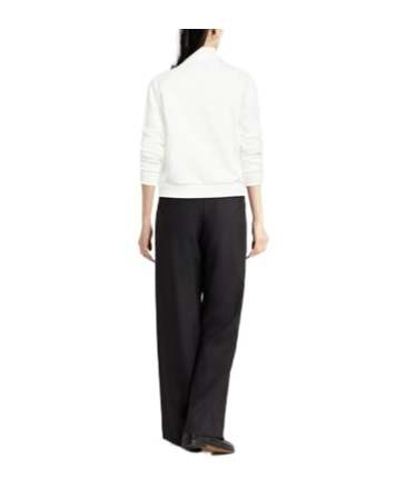 Tory Burch Stand-collar Half-zip Long-sleeve Sweatshirt - Black