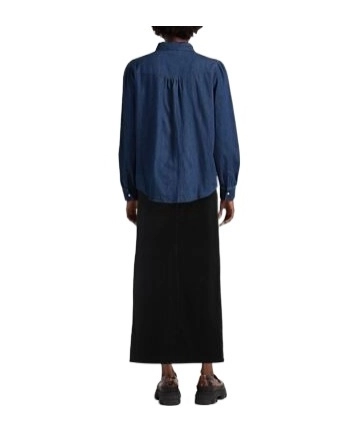GANNI High-waisted Denim Straight-cut Midi Skirt