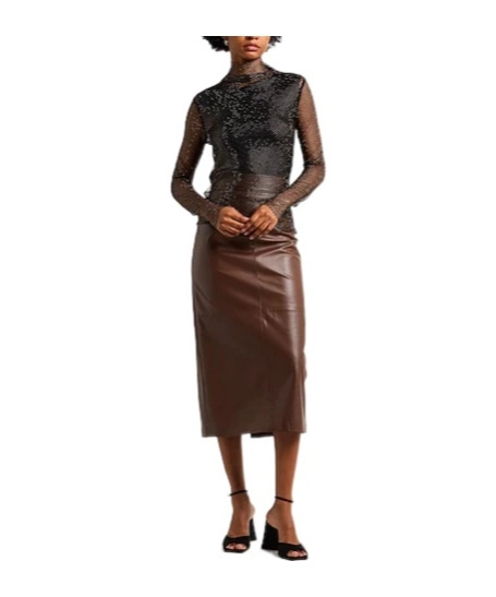 Sportmax Turtleneck Mesh Top With Crystal Appliqués
