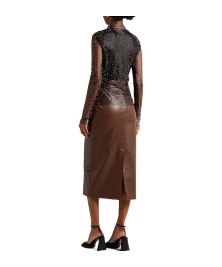 Sportmax Turtleneck Mesh Top With Crystal Appliqués