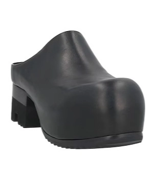 Rick Owens Leather Platform Slippers - Black