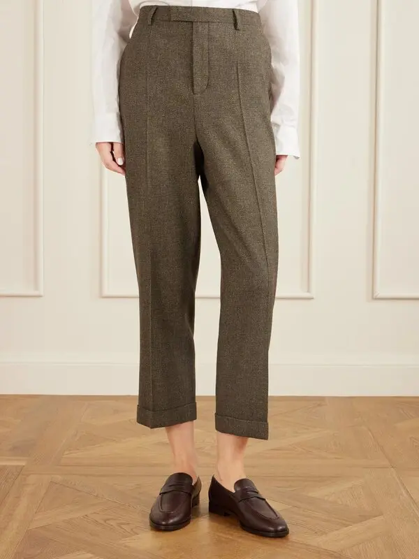 Loro Piana Wool And Cashmere Blend Cropped Straight-leg Pants