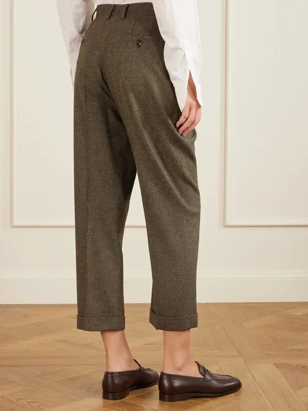 Loro Piana Wool And Cashmere Blend Cropped Straight-leg Pants